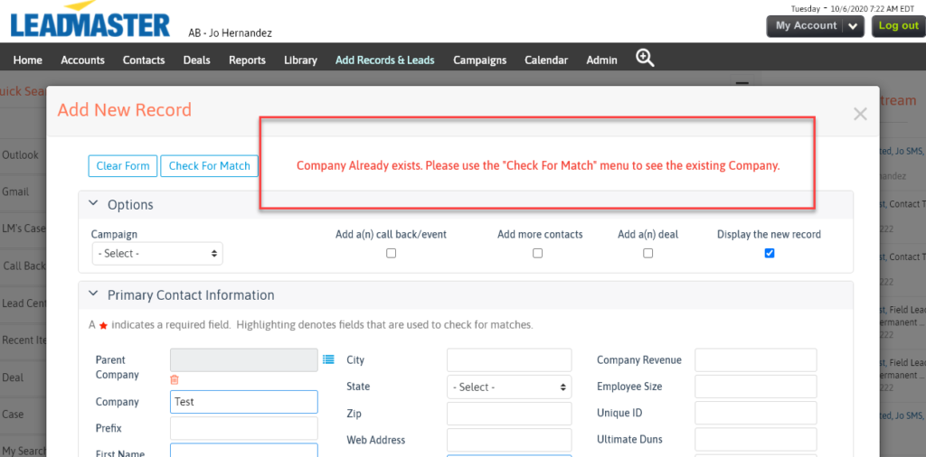 LeadMaster CRM Knowledgebase - Workgroup Settings