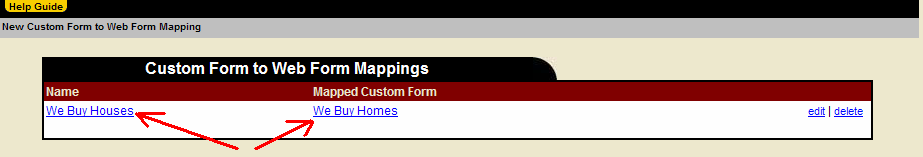 LeadMaster CRM Knowledgebase - Client Web Form to Custom Form Mapping