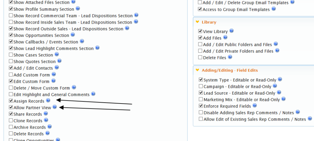 LeadMaster CRM Knowledgebase - How to Add Assigning Records Privilege to Partner Reps
